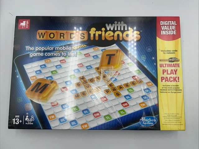 WORDS WITH FRIENDS Board Game Hasbro Zynga Gaming 2012 (Small Seal Tear ...