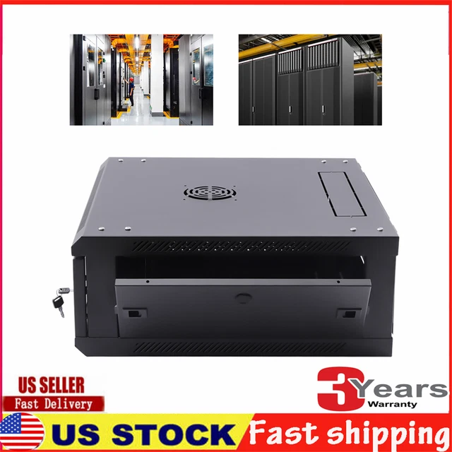 4U WALL MOUNT Server Rack Network Enclosure 24" Cabinet Rack Cable ...