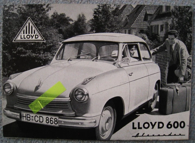 RAR! LLOYD 600 Alexander 1955-61 BMW Goggo microcar Broschüre brochure ...