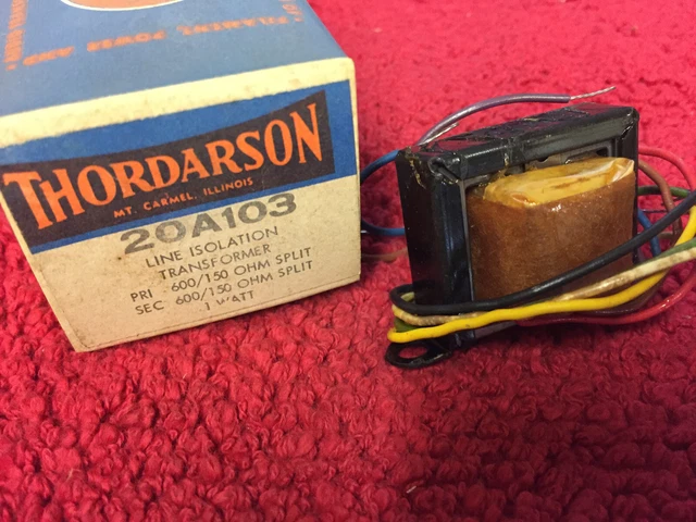 THORDARSON 20A103 LINE Iso Transform Pri 600/150 Ohm Split Sec 600/150 ...
