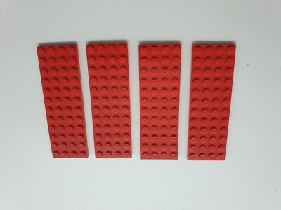 LEGO 4 X Baseplate Baseplate Building Plate Red Basic Plate 4x12 3029 £ ...