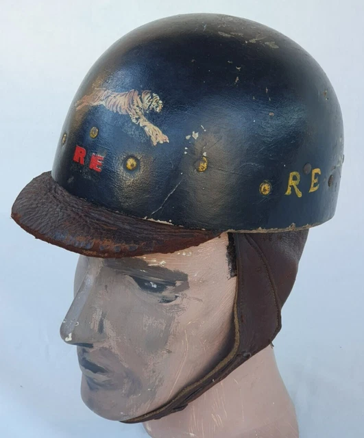 CROMWELL PUDDING BASIN Motorcycle Crash Helmet Leather Peak Royal ...