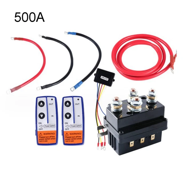 POWERFUL 250A/500A 12V Winch Electromagnetic Contactor Kit with ...
