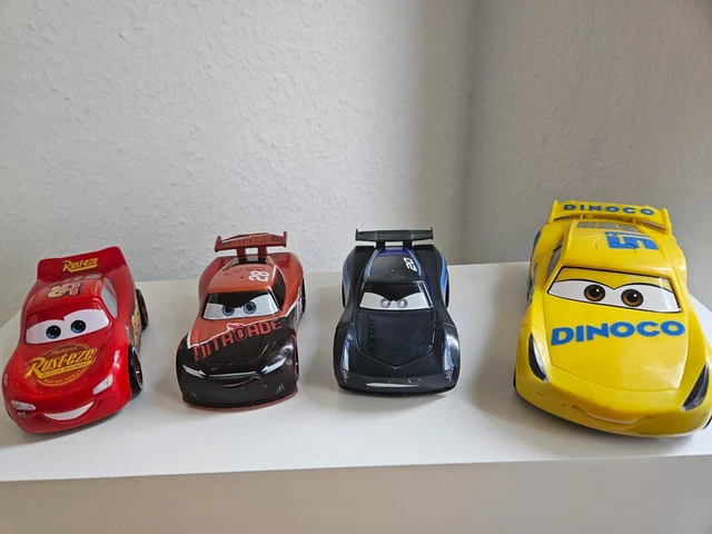 MATTEL DISNEY PIXAR Cars (4 Autos, Lightning, Jackson Storm, Dinoco ...