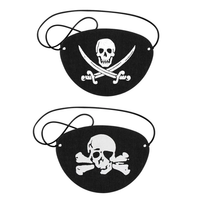12PCS FELT ONE Eye Skull Captain Eye Patches Halloween Pirate Theme ...