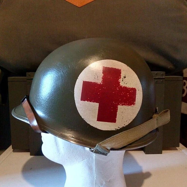 CASQUE US M1 WW2 - US HELMET WW2 : MEDIC- 2 croix rouge EUR 135,00 ...