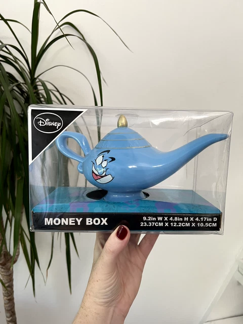 NEW DISNEY ALADDIN Blue Genie Lamp Money Box Piggy Bank Primark Novelty ...