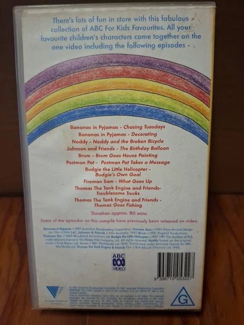 ABC FOR KIDS - Favourites - VHS [1997] Brum Noddy Johnson - 90s $29.99 ...