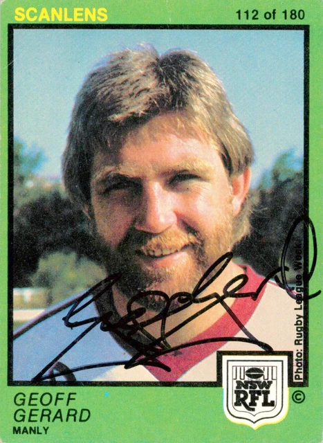 SIGNED 1982 MANLY SEA EAGLES NRL Card GEOFF GERARD Scanlens $59.99 ...