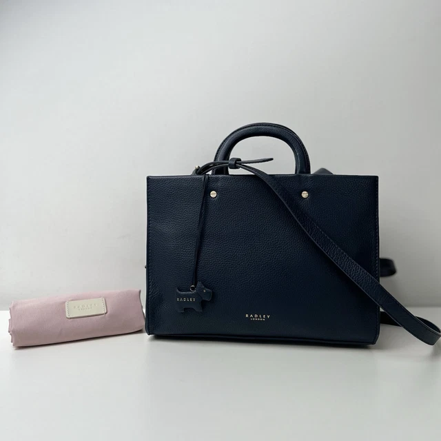 RADLEY MEDIUM HILL House Navy Real Leather Multiway Satchel Crossbody ...