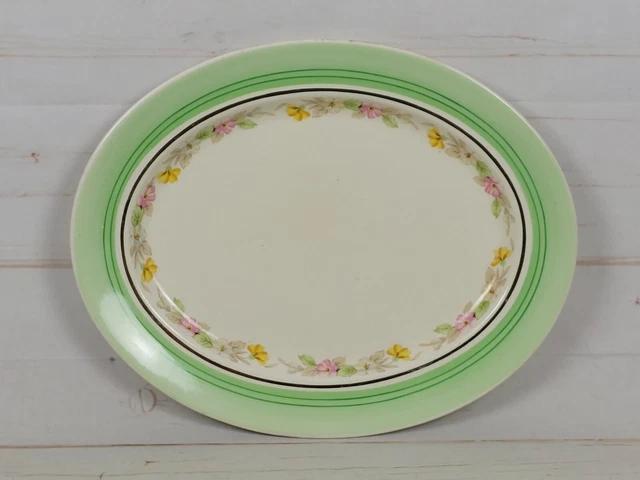 VINTAGE ART DECO Tams Ware "Marie" Large Floral Oval Serving Plate ...