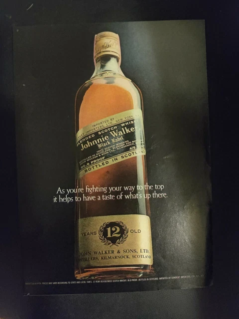 JOHNNIE WALKER BLACK Label Scotch Whisky 1960 The New Yorker Vintage ...
