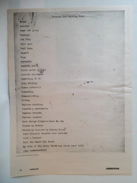 RUTH KLIGMAN AFFAIR Jackson Pollock Typed Pages Brooklyn Rail 2017 3pg ...