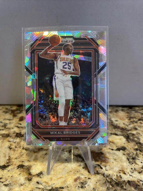 2022-23 PANINI PRIZM Mikal Bridges argent glace fissurée Prizm #120 ...