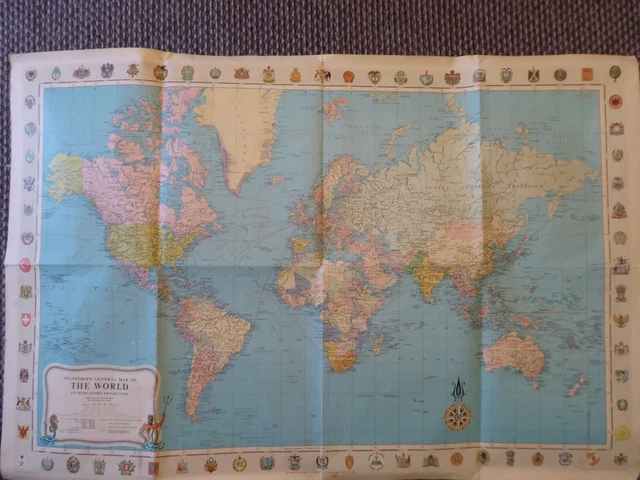 VINTAGE STANFORD'S GENERAL Map of The World £13.00 - PicClick UK