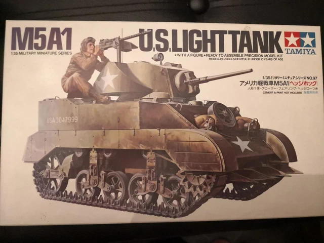 MODELLBAUSATZ 1:35 TAMIYA Leichter Panzer M5 A1 US Light Tank 2WK US ...