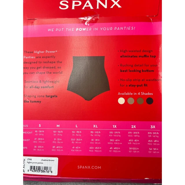 NEW SPANX HIGHER Power Shaper Panties Style 2746 Chestnut Brown £20.42 ...