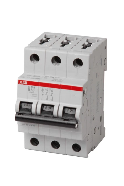 INTERRUPTEUR ABB S203-B63 LS B63/6kA fusible automatique interrupteur de protection de ligne 63A ...