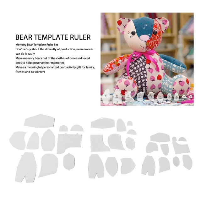 30 PCS MEMORY Bear Template Ruler Set Memory Bear Sewing Patterns ...