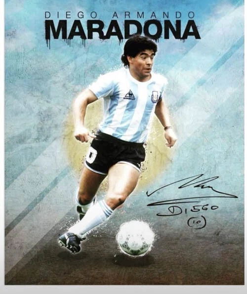 DIEGO ARMANDO MARADONA LEGEND No.10 POSTER PRINT ART A3 World Cup 1986 ...
