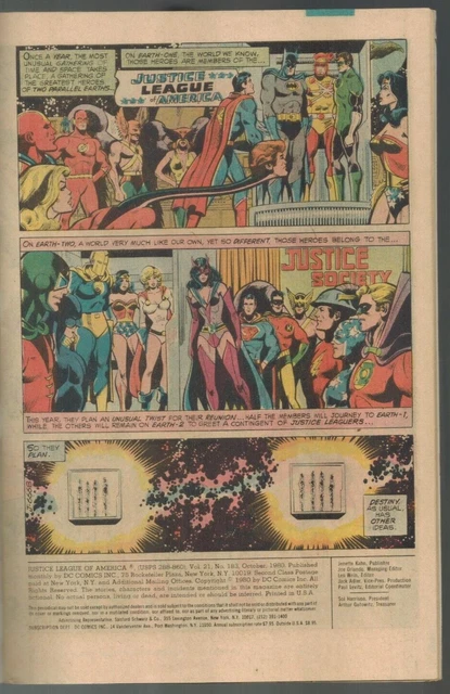 JUSTICE LEAGUE OF America 183 JLA/JSA New Gods 1st Darkseid vs JLA Fine ...