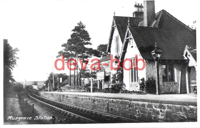 RAILWAY STATION PHOTO Musgrave c1912 NER LNER Eden Valley Warcop Kirkby ...
