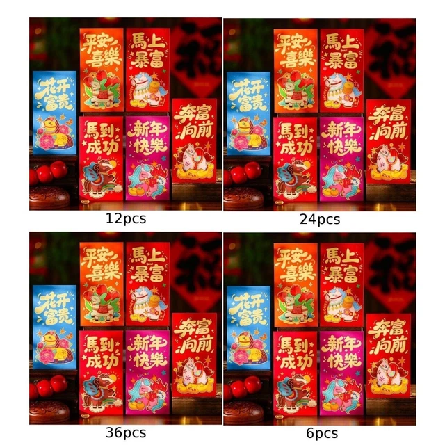 CHINESE NEW YEAR Red Envelope Set 2026 Year of the Horse Large Capacity ...