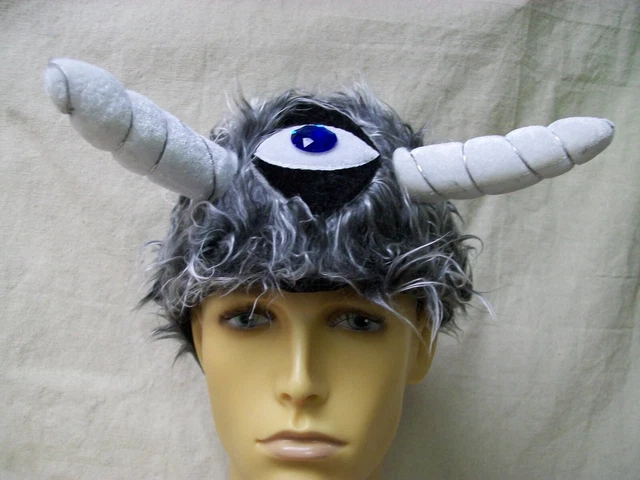 CYCLOPS HAT W/ Horns Greek God Anime Manga Fantasy One Eyed Monster ...