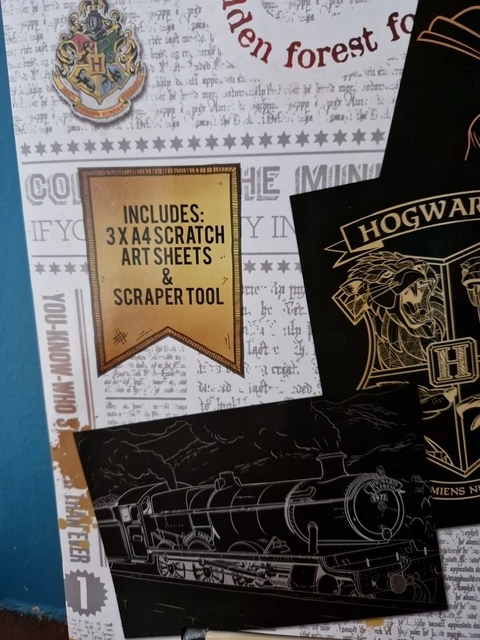 HARRY POTTER SCRATCH Art Set 3x fogli Quidditch Hogwarts kit ...