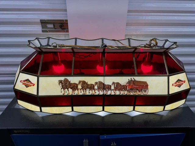Budweiser stained glass pool table light store