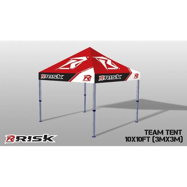RISK RACING 3M x 3m EZ UP race canopy pop up gazebo Pit Tent Red White ...