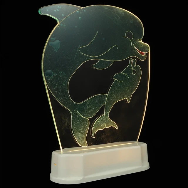 3D LAMP DOLPHIN Shape Animal Night Light Home Decoration For Kids ...