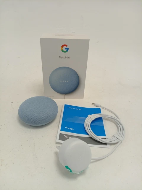 GOOGLE NEST MINI 2nd Generation H2C Sky Blue Smart Speaker Boxed GC ...