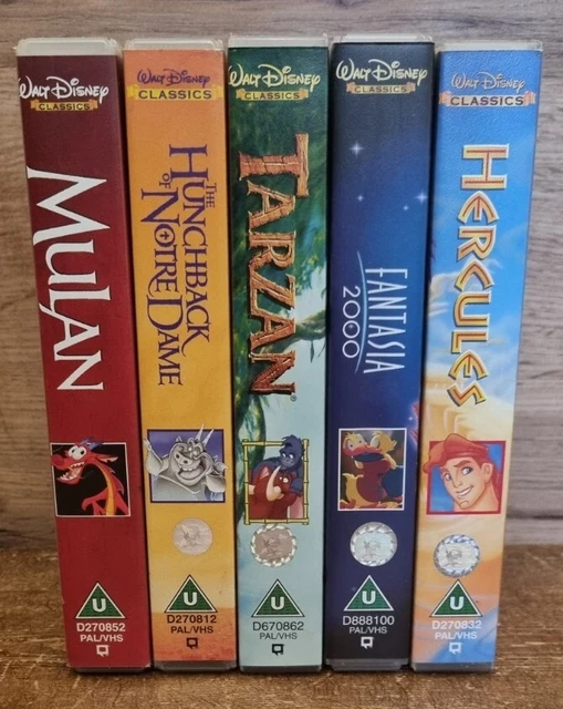 DISNEY CLASSICS VHS Bundle X5 PAL Video Tapes Inc Hercules Mulan ...