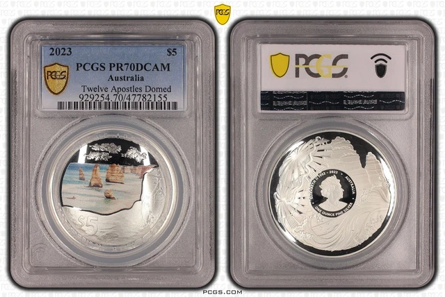 AUSTRALIA 2023 TWELVE Apostles Domed $5 Silver Proof PCGS PR70DCAM Eq Top Pop... EUR 364,96 ...