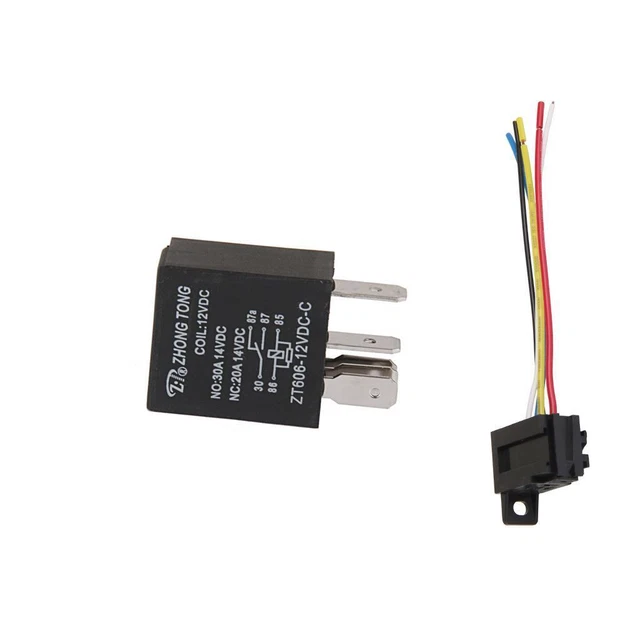 UNIVERSAL 12V 20A 30A SPDT 5Pin Auto Relay & 5 Wire Socket £6.34 ...