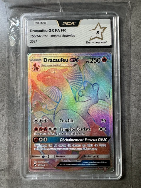 CARTE POKÉMON PCA Dracaufeu GX FA Rainbow 150/147 S&L Ombres Ardentes 8 ...