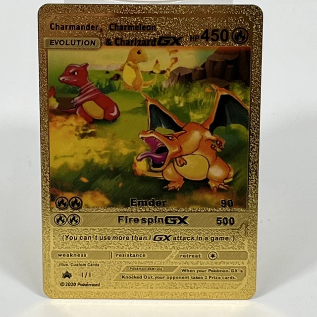CHARMANDER, CHARMELEON & Charizard GX Evolution Gold Foil 1/1 Pokémon ...