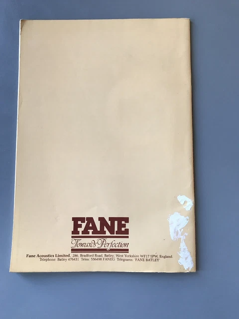 FANE TOWARDS PERFECTION Loudspeaker Enclosure Design And Construction £ ...