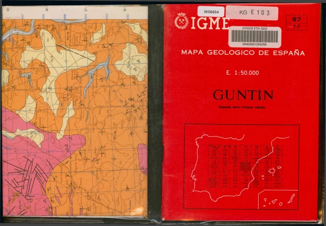 MAPA GEOLOGICO DE Espana. No. 97. Part 7-7. GUNTIN. 1:50.000 (1 Karte ...