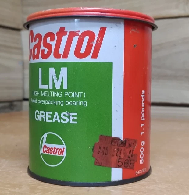 80S VINTAGE - Castrol LM Grease Tin 500g (1.1 Pounds) Tin Mancave Prop Display £22.96 - PicClick UK