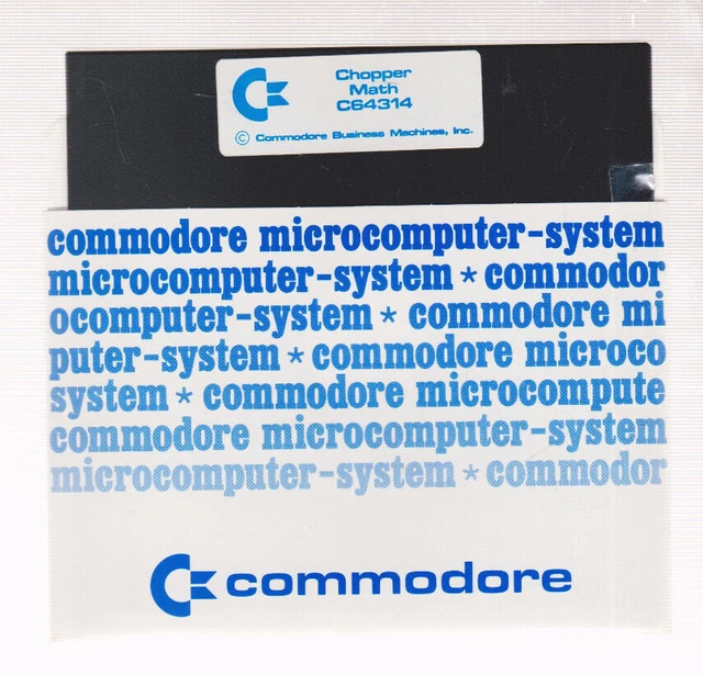 RARE VINTAGE CHOPPER MATH Commodore 64 Game Microcomputer Floppy Disk ...
