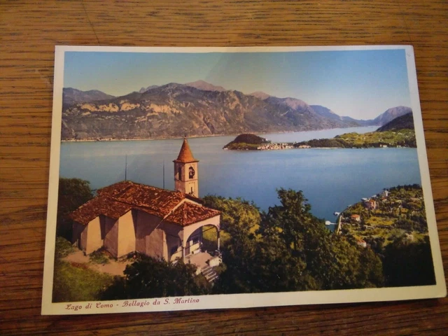 147733 VECCHIA CARTOLINA LAGO DI COMO BELLAGIO E CHIESETTA DI SAN ...