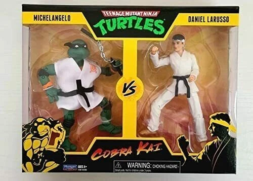 TMNT NINJA TURTLES Cobra Kai Michelangelo Vs Daniel LaRusso 2 Pack ...