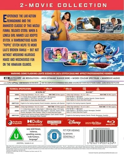 DISNEY'S LILO & Stitch (Live action/animation) 2025 double pack 4K ...