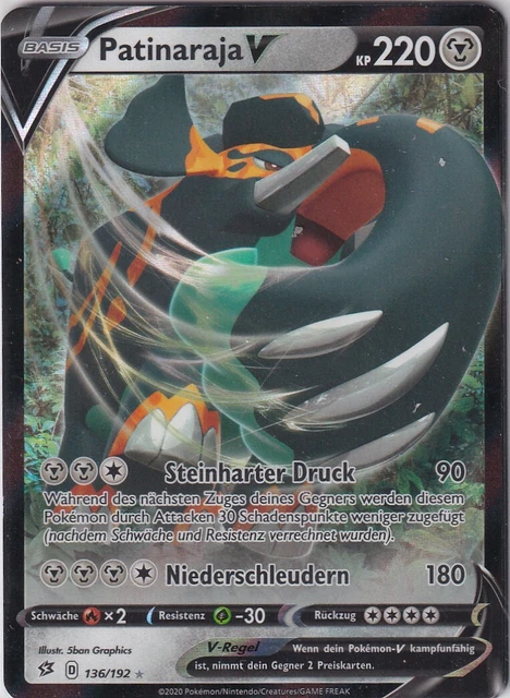 POKEMON CARTE SWSH02 Clash Rebelles Numéro 136/192 Patinaraja V ...