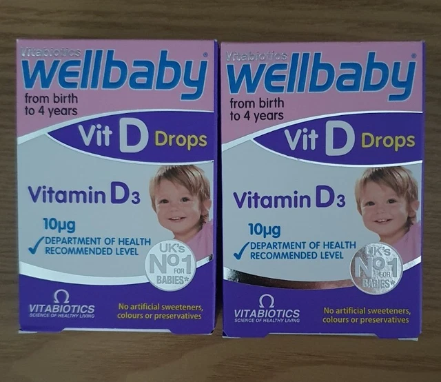 VITABIOTICS WELLBABY VIT D Drops 10Ug £9.50 - PicClick UK