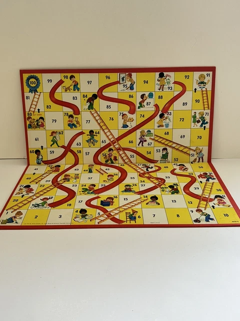 VINTAGE RETRO CHUTES and Ladders Board Game 1972 Milton Bradley Board ...