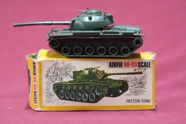 AIRFIX HO-OO PATTON tank 1:72 poly plastic toy soldier model boxed US ...