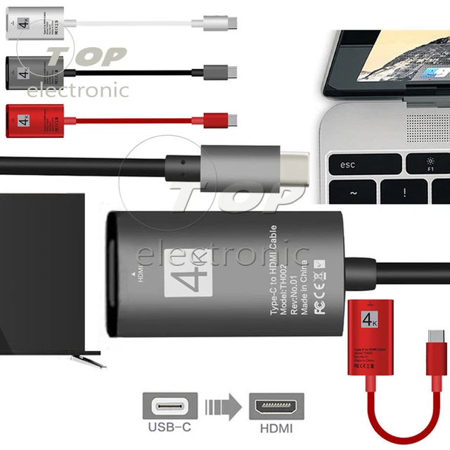 USB TYPE C Male to HDMI Female AV HDTV Adapter Cable Plug and Play For ...